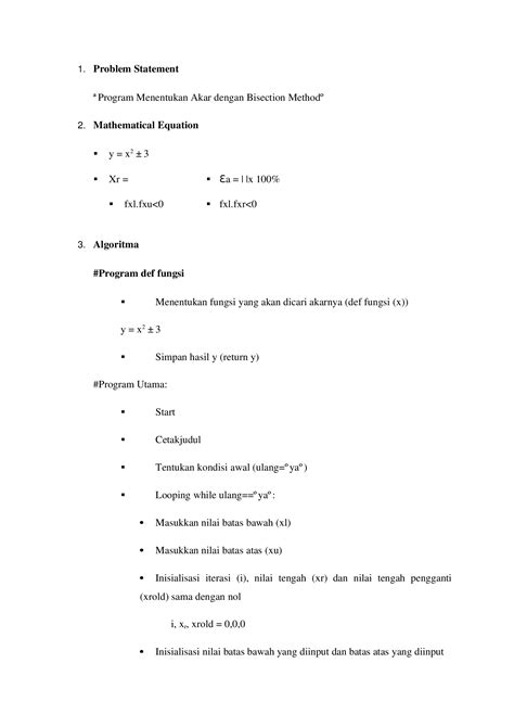 docx menghitung akar dengan metode bisection method dokumen tips