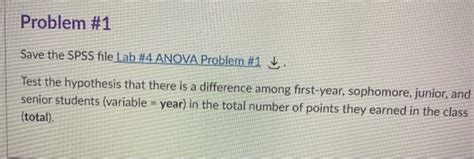 solved problem 1 save the spss file lab 4 anova problem 1