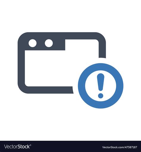 Browser Error Icon Royalty Free Vector Image VectorStock