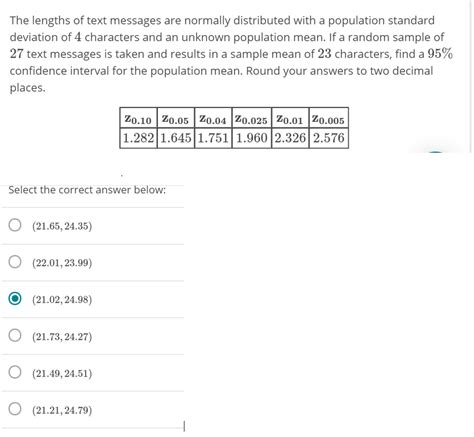 Solved The Lengths Of Text Messages Are Normally Distributed