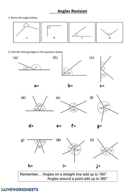 Finding Missing Angles Worksheet Live Worksheets Worksheets Library
