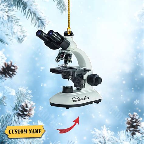 Personalized Microscope Ornament Science Christmas Ornament Etsy