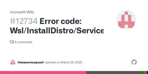 Error Code Wslinstalldistroserviceregisterdistrocreatevmhcshcse