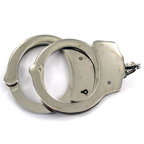 Professional Handcuffs Silver Steel Police Duty Double Lock Wkeys New