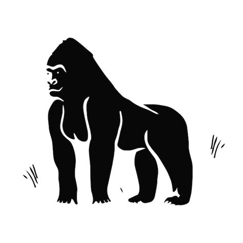 Premium Vector Gorilla Hand Drawing In Black And White Vector