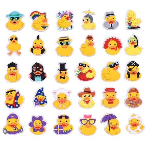 Cartoon Yellow Duck Croc Design Jibitz Swimming Duck Jibits For Croc