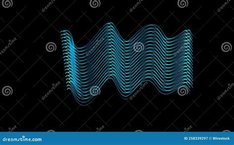Long Exposure Of Blue Light Stripes Isolated On A Black Background Stock Illustration