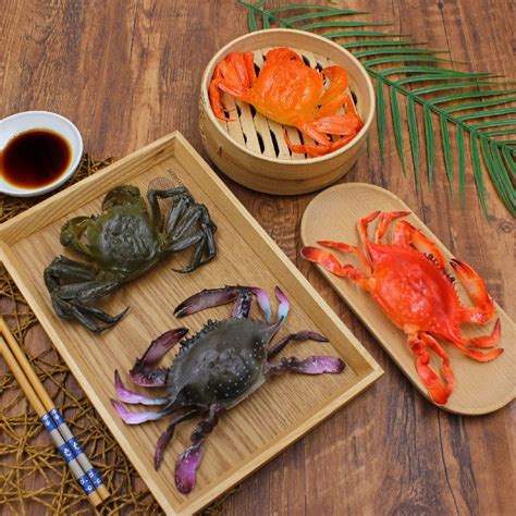 가짜 게 인공 해물 음식 모형 주방 사진 소품 레스토랑 상점 창 디스플레이 홈 데코 Aliexpress