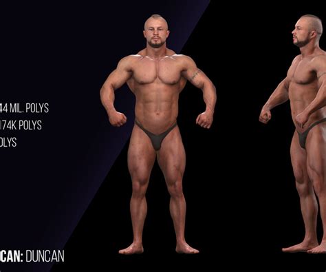 Artstation Clean Body 3d Scan Duncan Flexing Resources