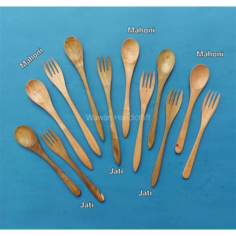 Jual Sendok Garpu Kayu Sendok Garpu Makan Sendok Garpu Set Kayu Mahoni Dan Kayu Jati Shopee
