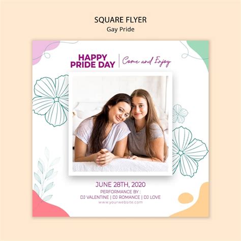 Free Psd Minimalist Square Flyer Gay Pride Template