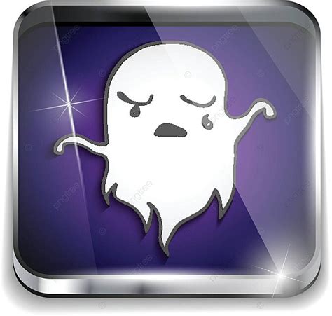Halloween Ghost Icon Button Application Purple Tab Silhouette Fear