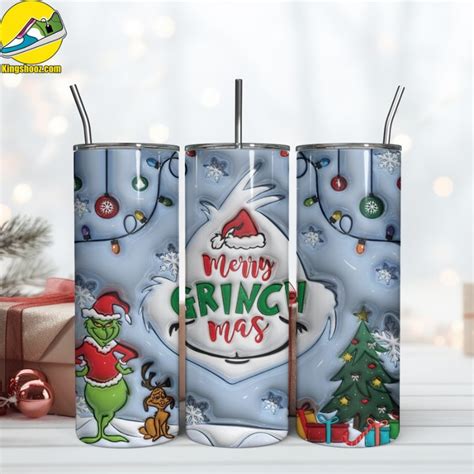 3D Inflated Grinch Tumbler 20oz Grinch Christmas Tumbler Christmas