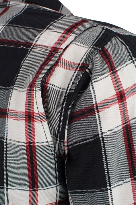 Mens Plaid Flannel Biker Shirt With Ce Approved Armor Reinforced W