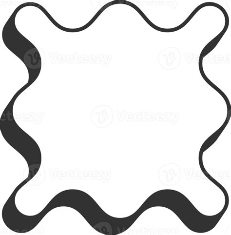 Wavy Rectangle Frame Scallop Edge Box Squiggle Wavy Border Groovy