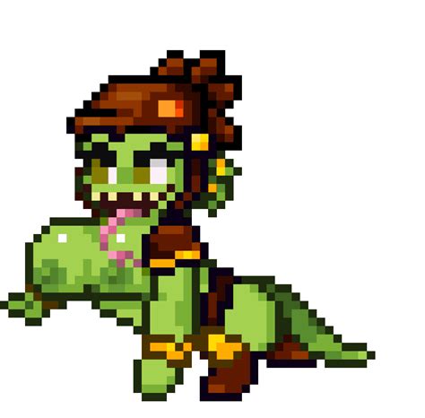 Rule 34 Alecsion Animated Color Colored Lizard Monster Girl Reptile