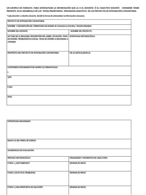 Ejemplos De Formatos Pic 034622 Pdf Aprendizaje