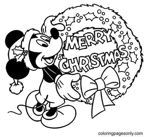 Coloriage Mickey et Minnie Disney Noël Coloriages gratuits à imprimer