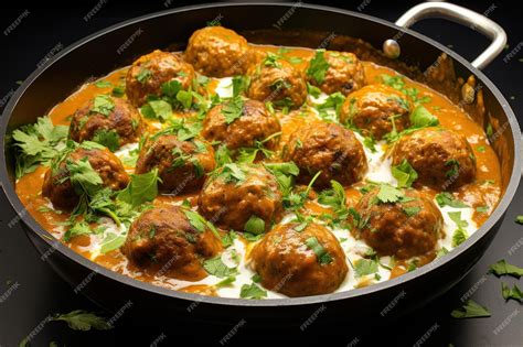 Premium Ai Image Indian Kofta Curry Dish Served In A Bowl Or Karahi