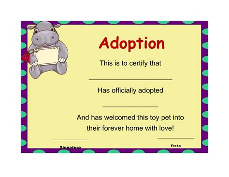 Adoption Certificate Template Spark Premium Template Template Spark