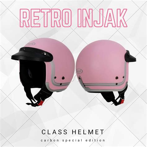 Jual Helm Injak Injak Helmet Garis Pink Doff Shopee Indonesia