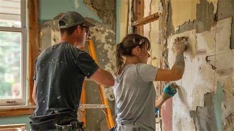 Premium Photo A Man And A Woman Are Renovating A House They Are