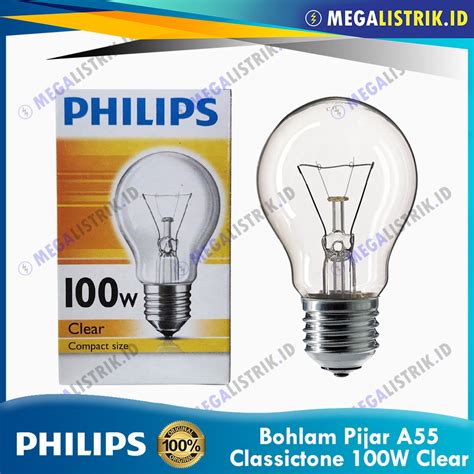 Jual PHILIPS LAMPU DOP PIJAR 100W CLEAR BOHLAM 100 WATT A55 STANDARD