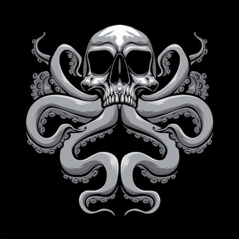 Premium Vector Skull Kraken Tentacle Vector Illustration
