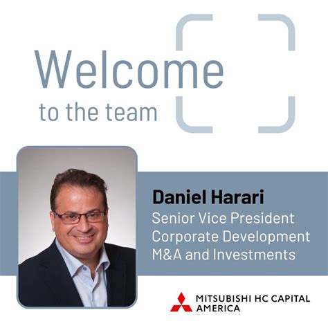 Mitsubishi Hc Capital America Inc On Linkedin We Are Pleased To Announce That Daniel Harari