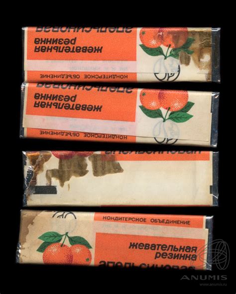 Жевательная резинка апельсиновая, 4 пластинки. СССР. Лот №8026. Аукцион ...