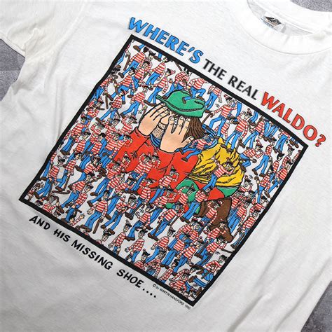 Wheres Waldo Wheres The Real Waldo” Graphic T Shirt 1990s