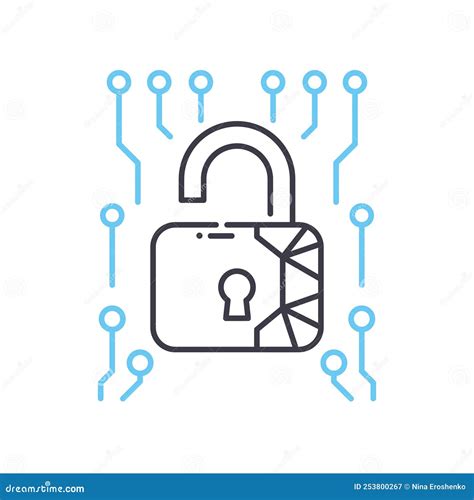 Cyber Security Line Icon Outline Symbol Vector Illustration Concept