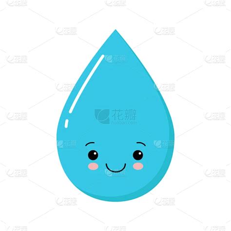 可爱的小的水吉祥物卡通婴儿蓝色干净湿性格素材 花瓣网