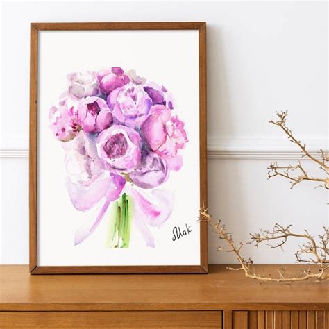 Pink Peony Painting Etsy