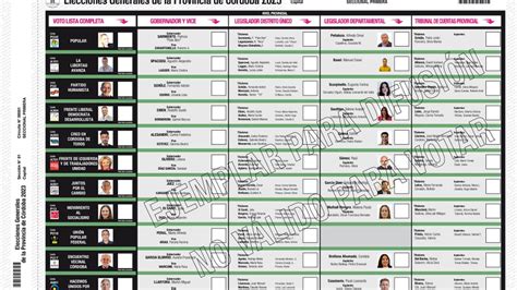 Así Es La Boleta Única Para Las Elecciones De Córdoba 2023 El Paso A