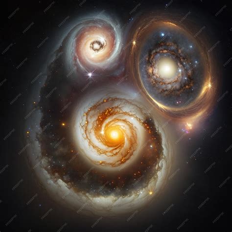 Premium Photo Stunning Visual Of Three Galaxies Colliding
