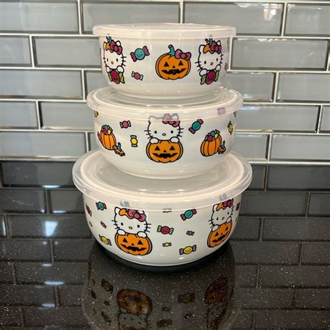 Hello Kitty Kitchen Hello Kitty Halloween 224 3 Piece Ceramic Food
