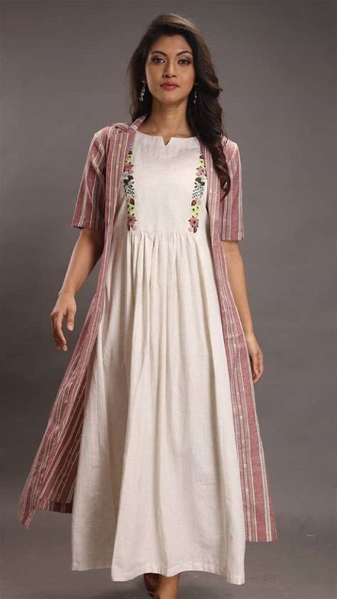 Beautiful Cotton Kurti With Jacket Trendy Maxi Dresses Trendy