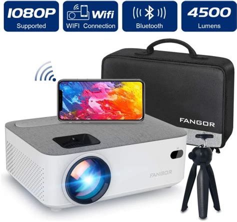 Mini Wifi Projector Fangor Bluetooth Video Projector P Native Updated Lumen Support HD