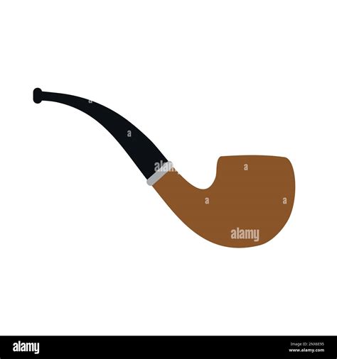 Vector Flat Smoking Pipe Isolated On White Background Stock Vector