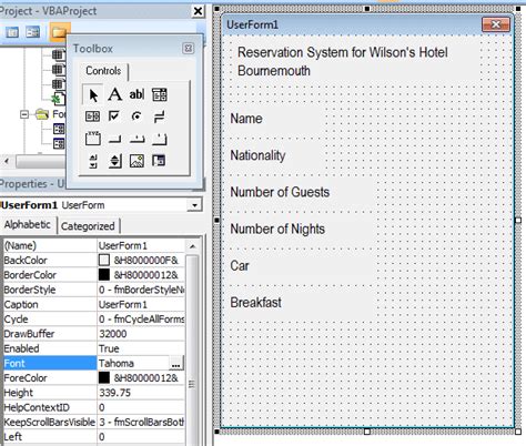 User Interface Design Using A Userform In Excel 2007 And Excel 2010
