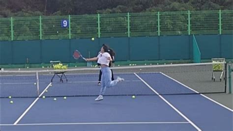 테니스 레슨 기록 테니스 구력 2년차 여자 테린이 레슨 Youtube