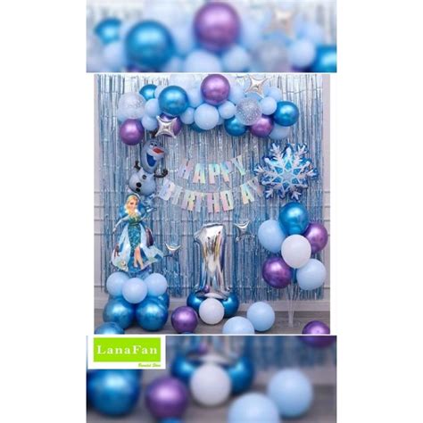 Jual Paket Lengkap Dan Hemat Dekorasi Balon Ulang Tahun Happy Birthday Tema Frozen Shopee