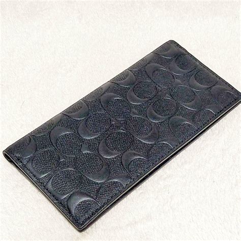 【最短翌日着】コーチ メンズ 長財布 エンボス ブラック 新品 メルカリ