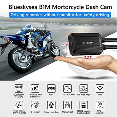 Blueskysea B1M Motorcycle Dash Camera No Screen Safe Driving 135Wide