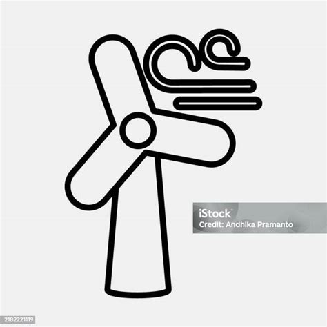 아이콘 풍력 터빈 생태 및 환경 요소 선 스타일의 아이콘입니다 인쇄물 포스터 로고 인포그래픽 등에 적합합니다 개념에 대한 스톡 벡터 아트 및 기타 이미지 Istock