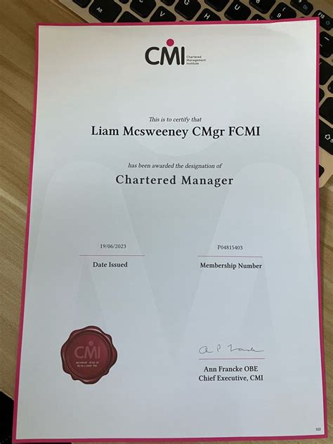 Liam Mcsweeney Mba Cmgr Fcmi Beng Hons On Linkedin This Arrived