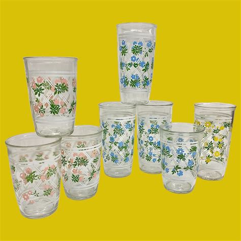 Vintage Water Tumblers Retro 1960s Mid Century Modern Brockway Glass