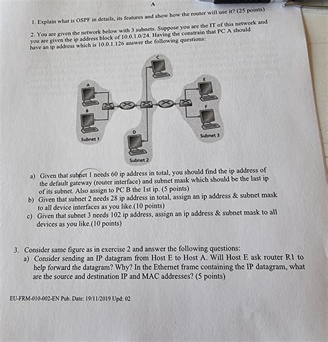 Solved A Explain What Is OSPF In Details Its Features Chegg