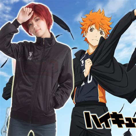Haikyuu Jacket Hinata Shoyo Black Jacket Cosplay Adult Costume Top